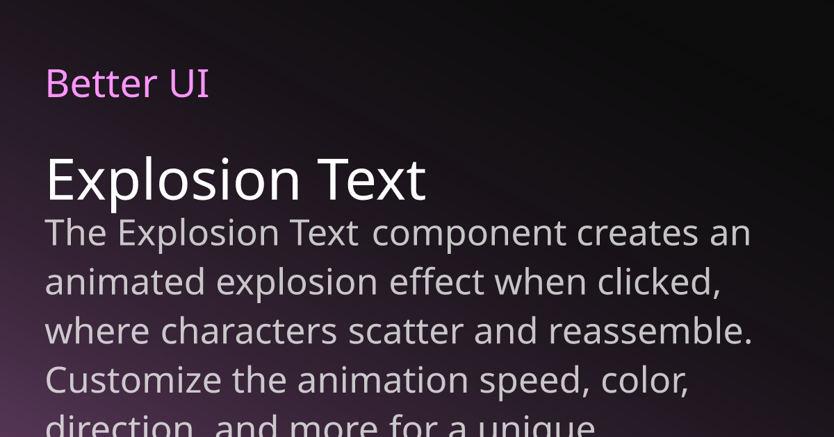Explosion Text | Better UI