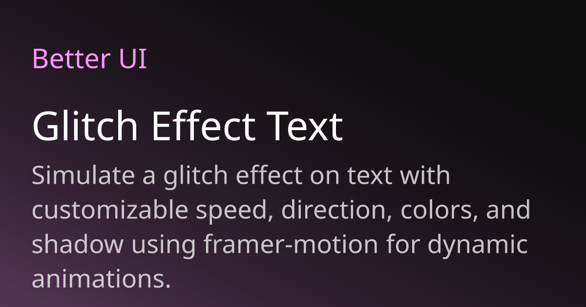 Glitch Effect Text | Better UI